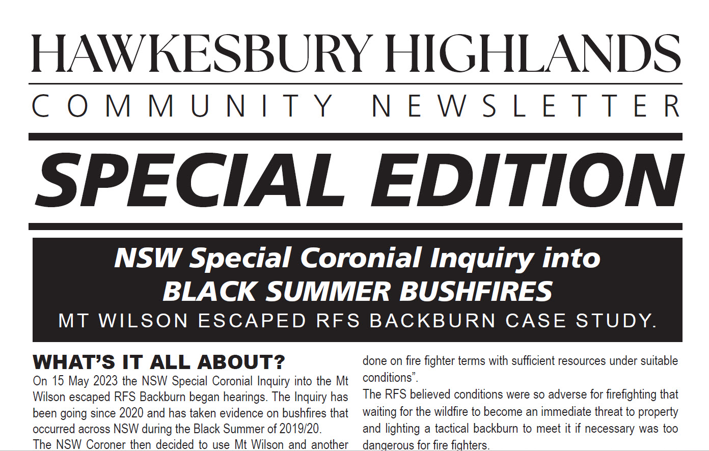 SPECIAL EDITION NEWSLETTER Issue 2 - Bilpin District Community News Page